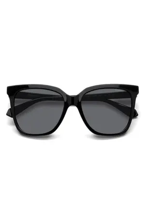POLAROID 55mm Polarized Square Sunglasses - Black/ Gray Polarized