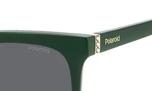 POLAROID 55mm Polarized Square Sunglasses - Green/ Gray Polarized