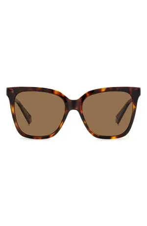 POLAROID Polaroid 55mm Polarized Square Sunglasses Havana/ Bronze Polarized