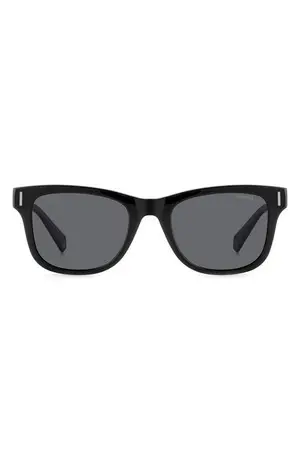POLAROID 51mm Polarized Square Sunglasses - Black/gray Polarized