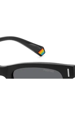 POLAROID 51mm Polarized Square Sunglasses - Black/gray Polarized