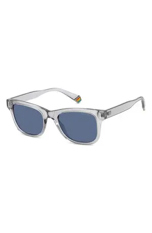 POLAROID 51mm Polarized Square Sunglasses - Grey/blue Polarized