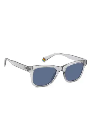 POLAROID 51mm Polarized Square Sunglasses - Grey/blue Polarized