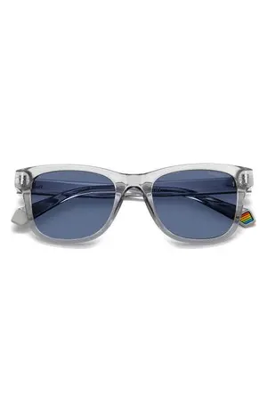 POLAROID 51mm Polarized Square Sunglasses - Grey/blue Polarized