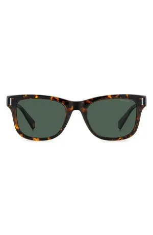 POLAROID 51mm Polarized Square Sunglasses - Havana/green Polarized