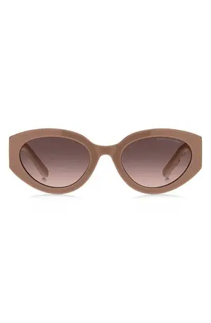 Marc Jacobs Marc Jacobs 54mm Round Sunglasses Beige Brown/ Brown Gradient