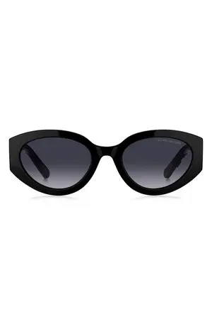 Marc Jacobs 54mm Round Sunglasses - Black Grey/grey Shaded