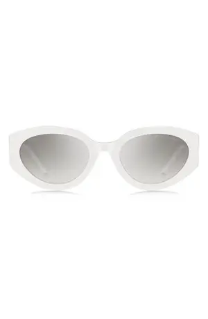Marc Jacobs 54mm Round Sunglasses - White Grey/ Grey Ms Silver