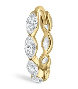 MARIA TASH Invisible Set Diamond Marquise Eternity Hoop Earring - Gold