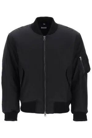 Burberry BURBERRY 'GRAVES' PADDED BOMBER JACKET WITH BACK EMBLEM EMBROIDERY - Black