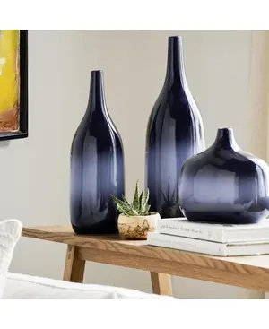 Livabliss Sparta Vase, Set Of 3 - Blue