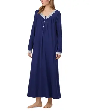 Eileen West Long Sleeve Ballet Nightgown - Navy