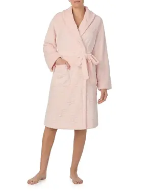 Kate Spade New York Long Sleeve Wrap Robe - Pastry Pink Jacquard