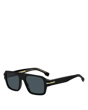 Hugo Boss Boss Flat Top Sunglasses, 53mm - Black/blue Solid