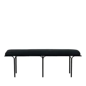 TOV FURNITURE Bryn Linen Bench - Black