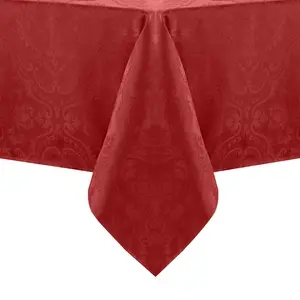 VILLEROY & BOCH Elrene Caiden Elegance Damask Oblong Tablecloth, 60 X 102 - Red