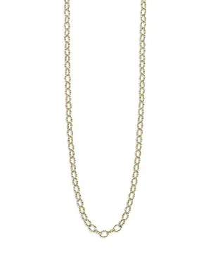 Lagos 18k Yellow Caviar Oval Link Necklace - Gold