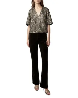 Zadig&Voltaire Tytane Sequin Top - Bronze