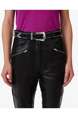 Iro Paris Dorsy Chain Leather Belt In Black - 60% Off  display picture 1
