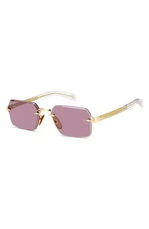 DB EYEWEAR BY DAVID BECKHAM 56mm Rimless Sunglasses - Gold Crystal