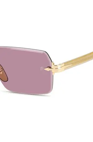 DB EYEWEAR BY DAVID BECKHAM 56mm Rimless Sunglasses - Gold Crystal