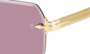DB EYEWEAR BY DAVID BECKHAM 56mm Rimless Sunglasses - Gold Crystal