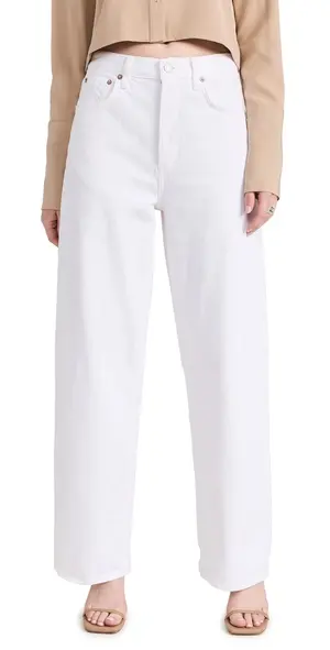 Women's White Baggy Jeans