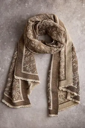 TERRAIN Garden Floral Crkle Scarf - Green