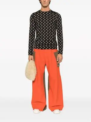 MARINE SERRE Regenerated Second Skin Top With Crescent Moon Print - Black