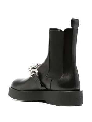 JIL SANDER Chain-link Leather Chelsea Boots