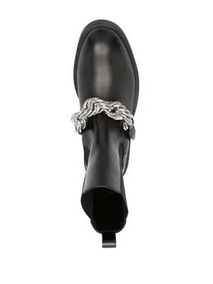 JIL SANDER Chain-link Leather Chelsea Boots