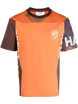 MARINE SERRE Regenerated Patchwork T-shirt - Orange