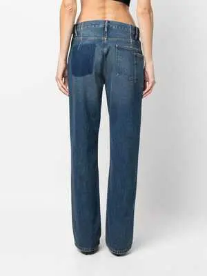 Gauchère Cut-out Straight-leg Jeans - Blue