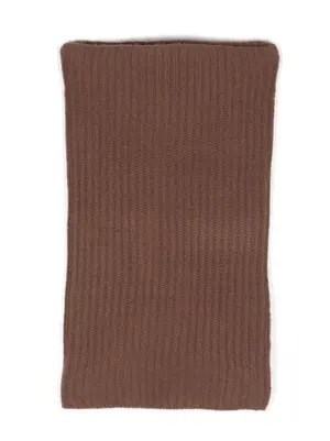 LISKA Ribbed-knit Cashmere Scarf - Brown