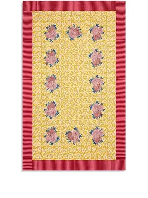 LISA CORTI Arabesque Corolla Rectangular Tablecloth - Yellow