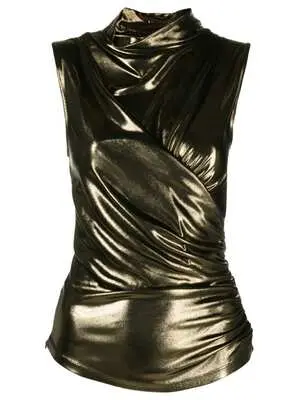 Blumarine Metallic-finish Blouse - Gold