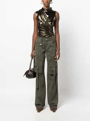 Blumarine Metallic-finish Blouse - Gold