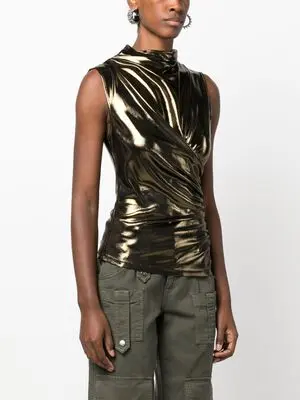 Blumarine Metallic-finish Blouse - Gold