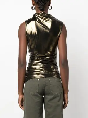 Blumarine Metallic-finish Blouse - Gold