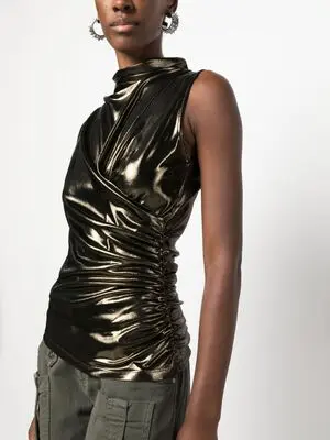 Blumarine Metallic-finish Blouse - Gold