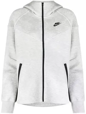 Nike Logo-print Zip-up Hoodie - Grey