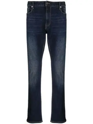 Emporio Armani Logo-plaque Straight-leg Jeans - Blue