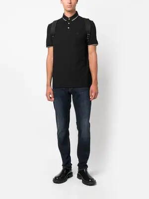 Emporio Armani Logo Plaque Straight Leg Jeans - Blue