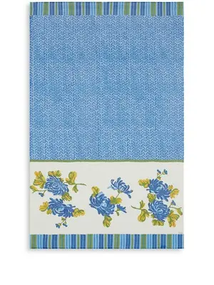 LISA CORTI Vienna Floral-print Beach Towel - Blue