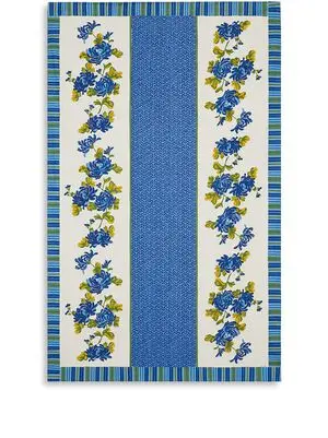 LISA CORTI Vienna Floral-print Rectangular Tablecloth - Blue