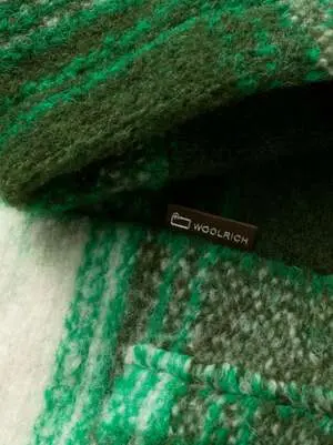 Woolrich Checked Hooded Wool-blend Coat - Green