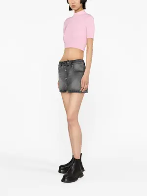 COURREGES Trucker Denim Miniskirt - Grey