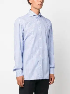 LUIGI BORRELLI Long-sleeve Striped Cotton Shirt