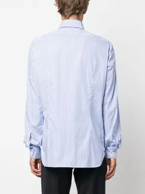 LUIGI BORRELLI Long-sleeve Striped Cotton Shirt