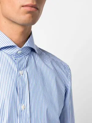 LUIGI BORRELLI Long-sleeve Striped Cotton Shirt